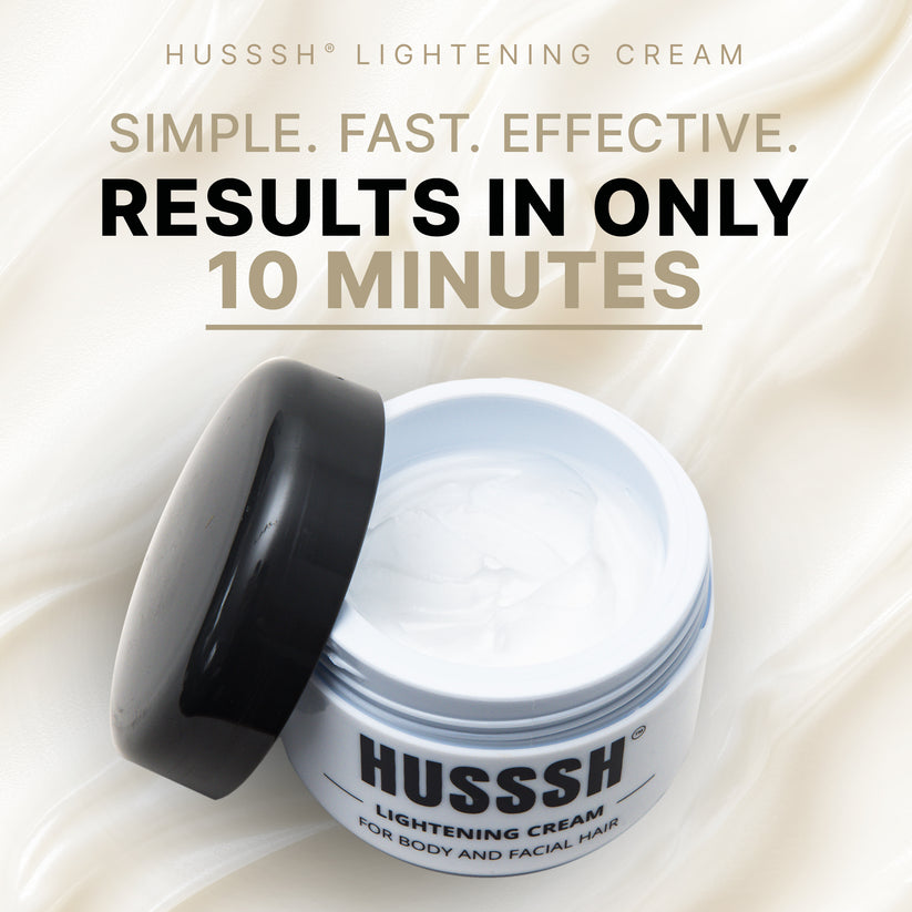 HUSSSH Hair Lightening Cream for Body and Facial Hair – Hushhealth.co.uk